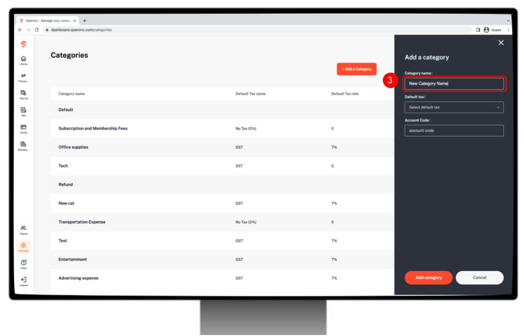 How To Add A New Category To The Spenmo Dashboard Spenmo